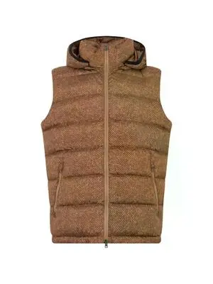 Herno Quilted Hooded Gilet - Brown