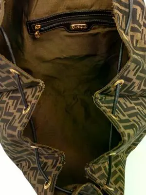 Fendi 1999-2002 Zucca Canvas Drawstring Backpack