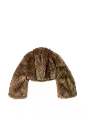 A.W.A.K.E. Mode Faux Fur Cropped Jacket