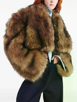 A.W.A.K.E. Mode Faux Fur Cropped Jacket