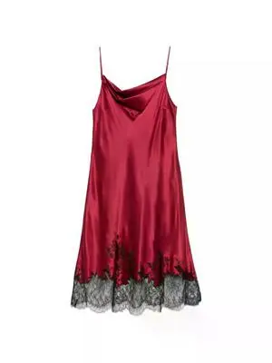 Carine Gilson Lace-trimmed Silk Midi Dress