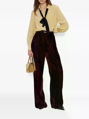 Valentino Garavani Velvet Pleated Wide-leg Trousers