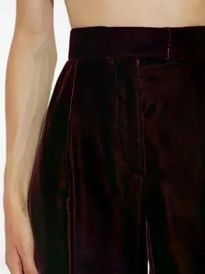 Valentino Garavani Velvet Pleated Wide-leg Trousers