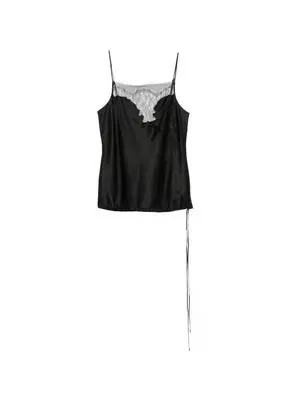 Carine Gilson Lace-trim Silk-satin Camisole - Black
