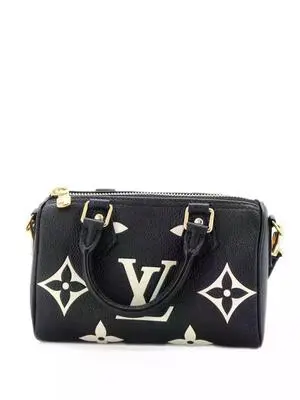 LOUIS VUITTON Chain Speedy Bandouliere Nm Bag Bicolor Monogram Empreinte Giant Nano Shoulder Bag - Black