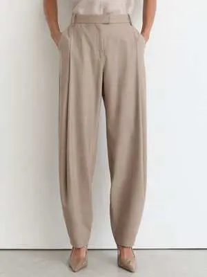 REISS Juniper Wool-blend Barrel-leg Suit Trousers