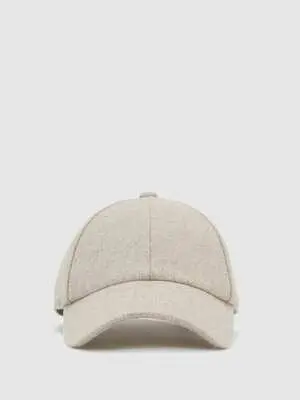 REISS Helena Wool-blend Herringbone Baseball Cap
