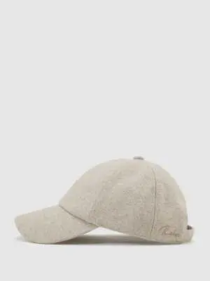 REISS Helena Wool-blend Herringbone Baseball Cap