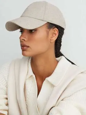 REISS Helena Wool-blend Herringbone Baseball Cap