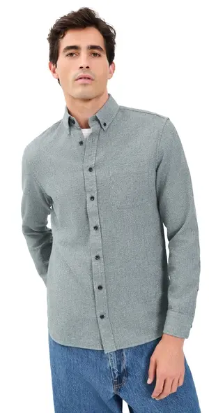 Taylor Stitch The Jack Twist Waffle Shirt - Pine