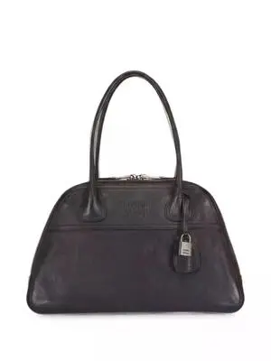 Miu Miu Medium Vivant Logo-embossed Leather Tote Bag