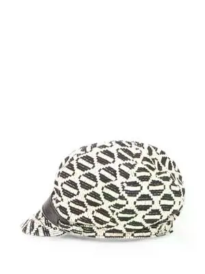 Alberta Ferretti Patterned Leather-trim Cap