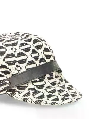 Alberta Ferretti Patterned Leather-trim Cap