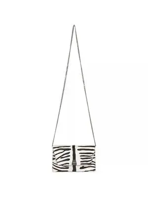 Akris Small Anouk Zebra-print Leather Clutch Bag