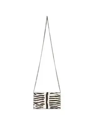Akris Small Anouk Zebra-print Leather Clutch Bag