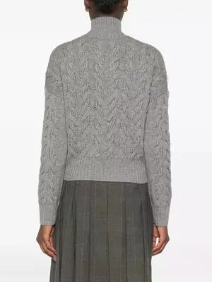 Max Mara Cable Knit High Neck Sweater