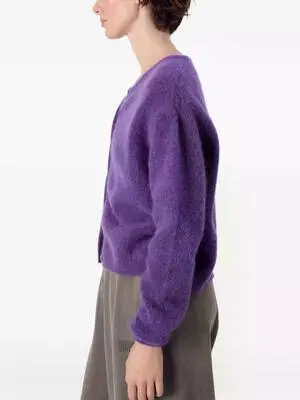 American Vintage Vitow Fluffy Knit Cardigan - Purple