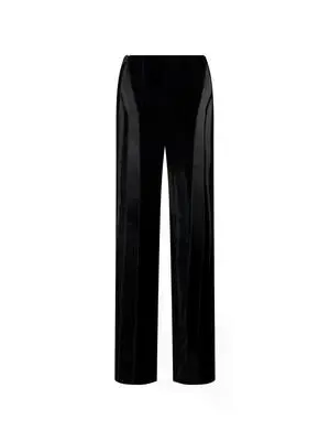 Alberta Ferretti Velvet-finish Panelled Trousers - Black
