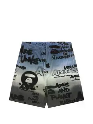 AAPE BY *A BATHING APE Graffiti-print Sweat Shorts