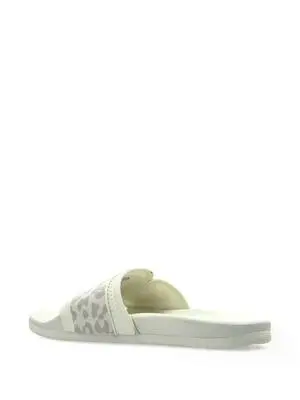 Adidas By Stella McCartney Leopard-print Touch-strap Sandals - Neutrals