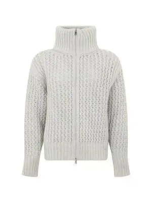 Herno Zip-up High-neck Cardigan - Neutrals