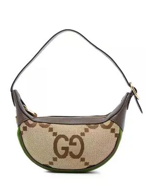 Gucci 2016-2026 Mini Jumbo Gg Canvas Web Ophidia Shoulder Bag - Neutrals