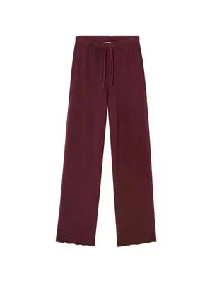 American Vintage Burgundy Fleece Drawstring Track Pants - Red