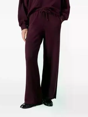 American Vintage Burgundy Fleece Drawstring Track Pants - Red