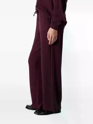 American Vintage Burgundy Fleece Drawstring Track Pants - Red