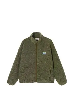 American Vintage Shearling-effect Zip-up Bomber Jacket - Green