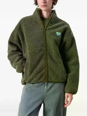 American Vintage Shearling-effect Zip-up Bomber Jacket - Green