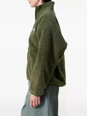 American Vintage Shearling-effect Zip-up Bomber Jacket - Green