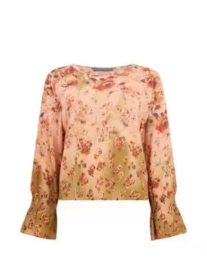 Alberta Ferretti Floral Print Flared Sleeve Sweater