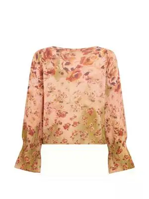 Alberta Ferretti Floral Print Flared Sleeve Sweater