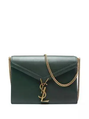 Saint Laurent Smooth Calfskin Cassandra Monogram Shoulder Bag - Green