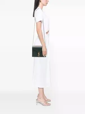 Saint Laurent Smooth Calfskin Cassandra Monogram Shoulder Bag - Green