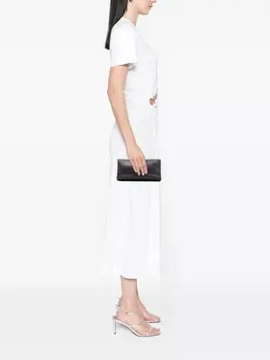 Prada Metallic Soft Calf Fold Over Clutch Bag