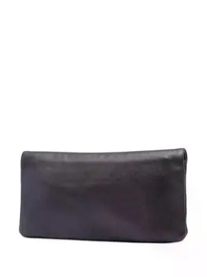 Prada Metallic Soft Calf Fold Over Clutch Bag