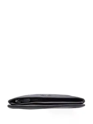 Prada Metallic Soft Calf Fold Over Clutch Bag