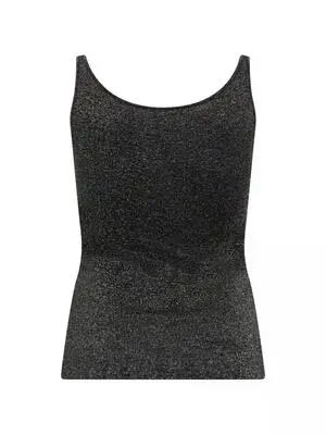 Alberta Ferretti Metallic-effect Sleeveless Top - Black