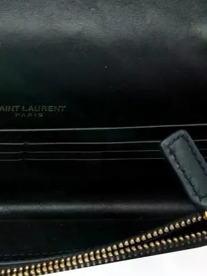 Saint Laurent 2019 Smooth Calfskin Monogram Kate Tassel Chain Wallet Crossbody Bag - Black