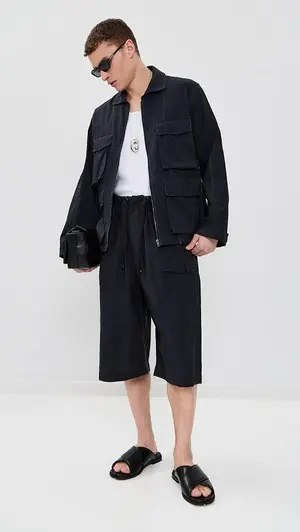LEMAIRE 3d Pocket Zip-up Jacket - Squid Ink