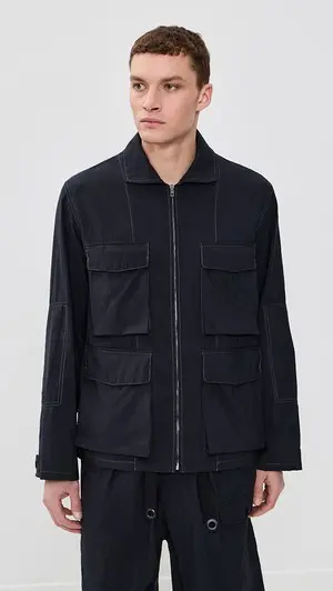LEMAIRE 3d Pocket Zip-up Jacket - Squid Ink