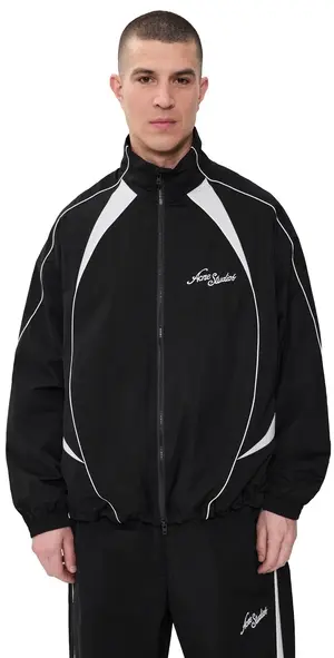Acne Studios Zip-up Technical Blend Jacket With Embroidered Logo