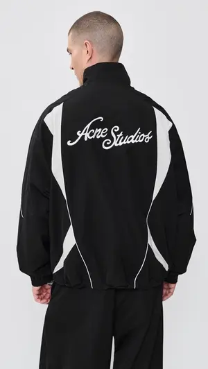 Acne Studios Zip-up Technical Blend Jacket With Embroidered Logo