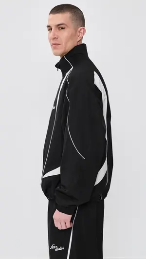 Acne Studios Zip-up Technical Blend Jacket With Embroidered Logo