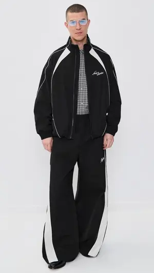 Acne Studios Zip-up Technical Blend Jacket With Embroidered Logo