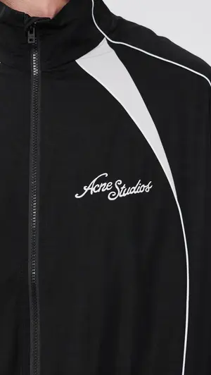 Acne Studios Zip-up Technical Blend Jacket With Embroidered Logo