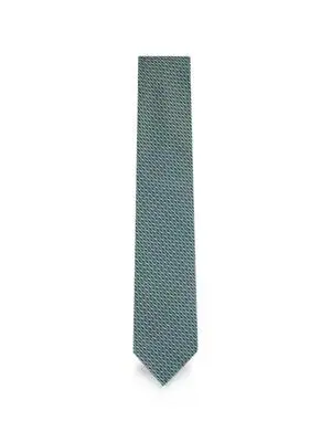 Brioni Geometric-pattern Tie - Green