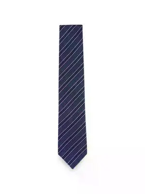 Brioni Diagonal-stripe Tie - Blue